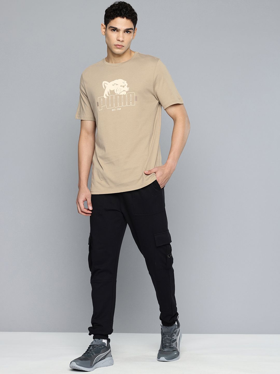 Buy Puma Brand Logo Printed Pure Cotton T Shirt - Tshirts for Men ...