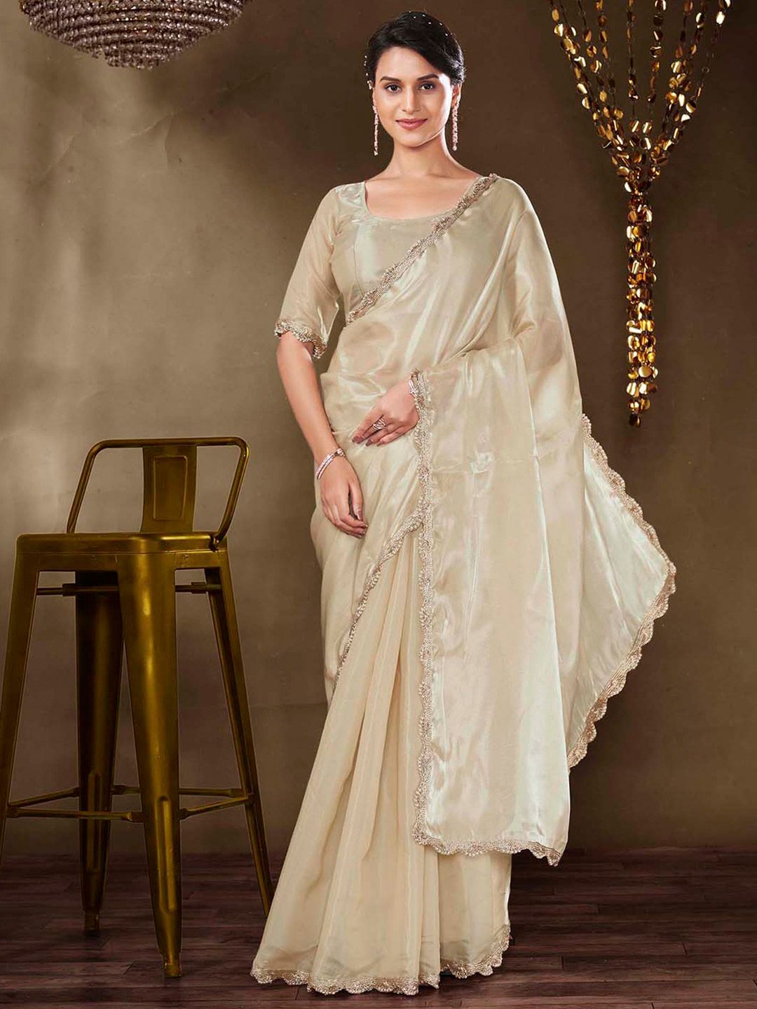 Buy Satrani Beads And Stones Tissue Saree - Sarees for Women 34516753 | Myntra