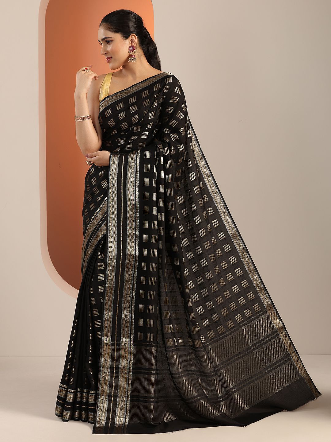 Buy Libas Zari Silk Blend Saree - Sarees for Women 35076858 | Myntra