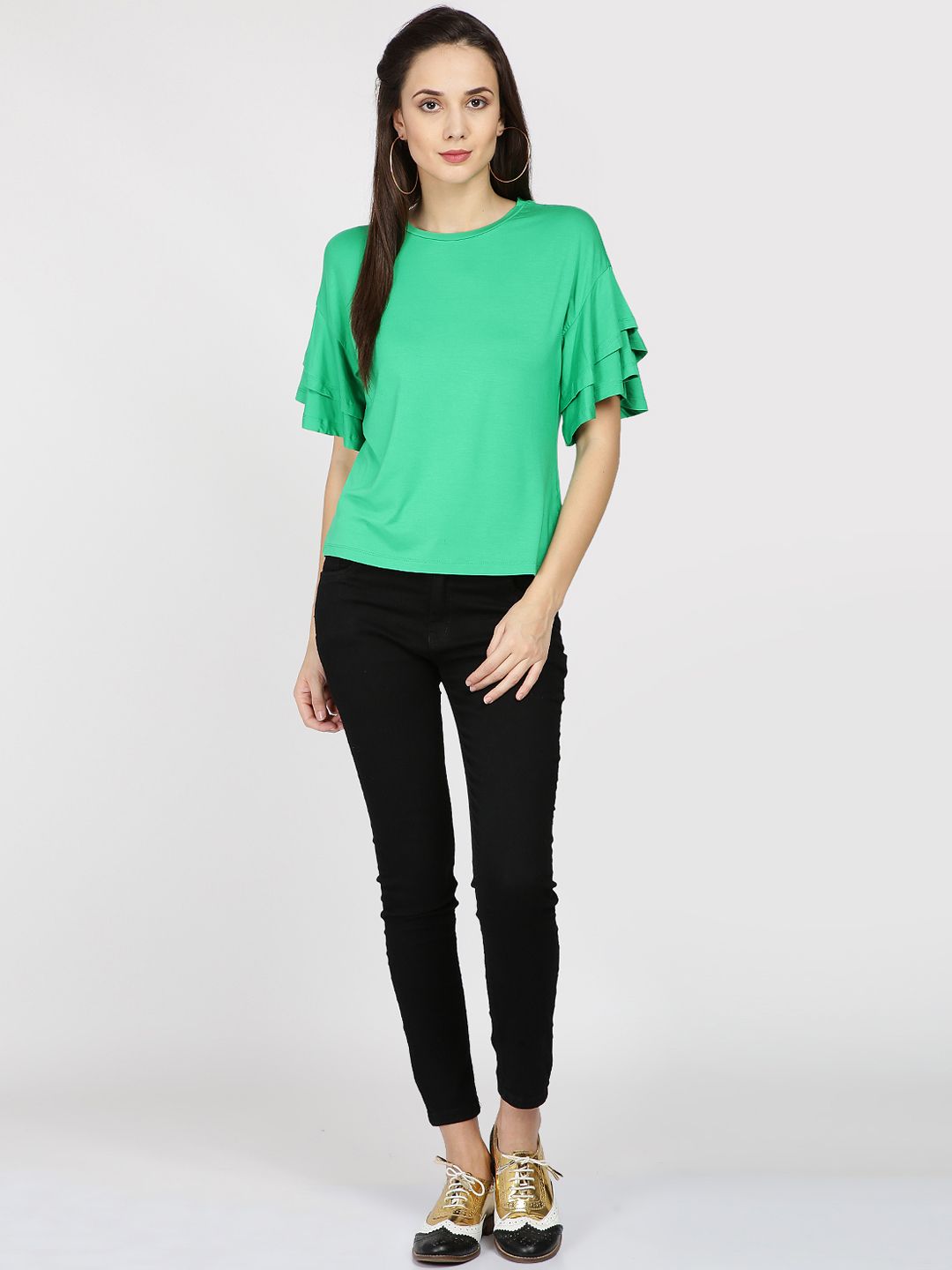 Buy Gipsy Women Green Solid Top - Tops for Women 5634306 | Myntra