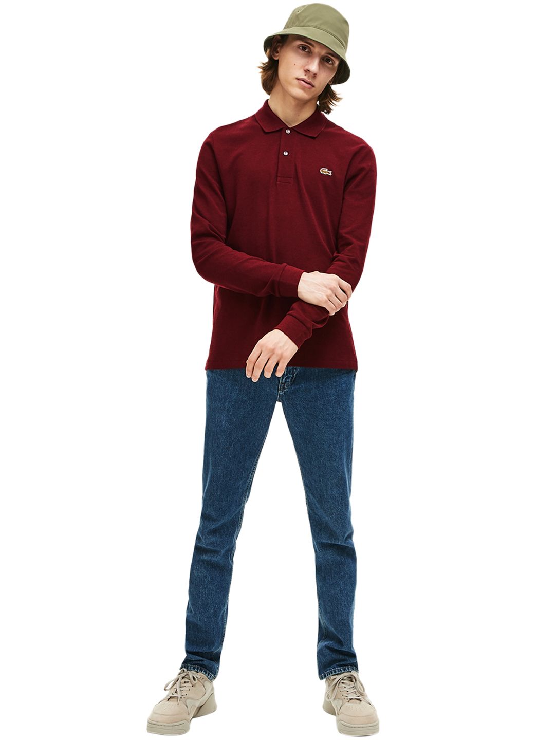 Lacoste Men Maroon Solid Polo Collar Pure Cotton T-shirt - Price History
