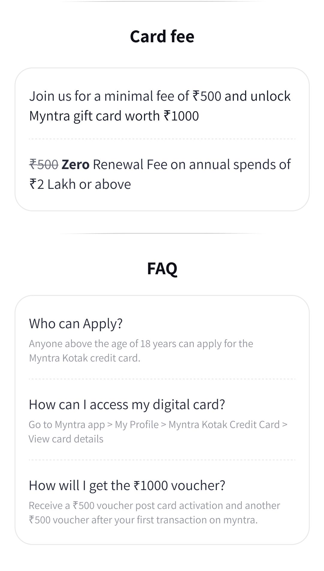 Myntra Kotak Credit Card