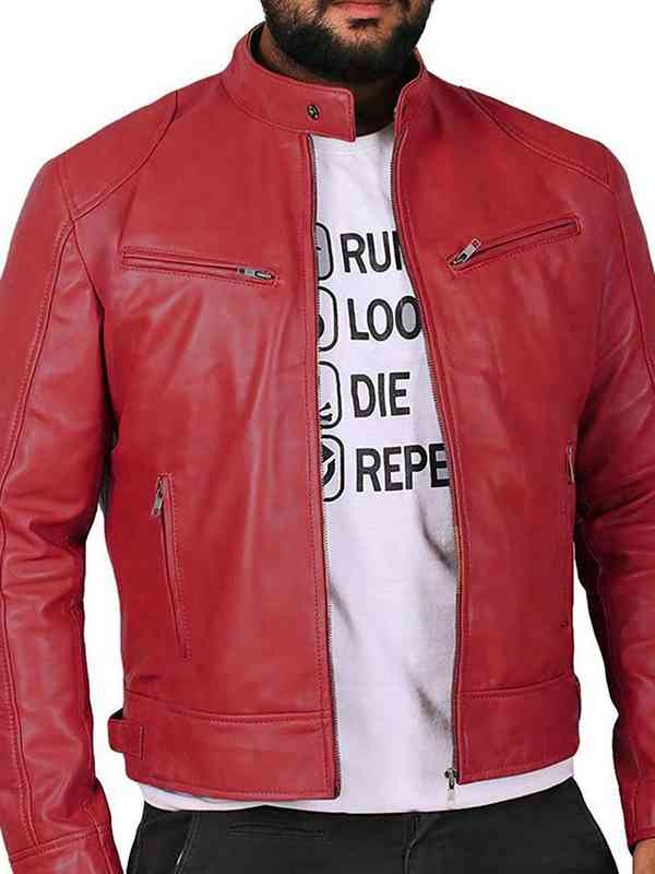 red leather jacket