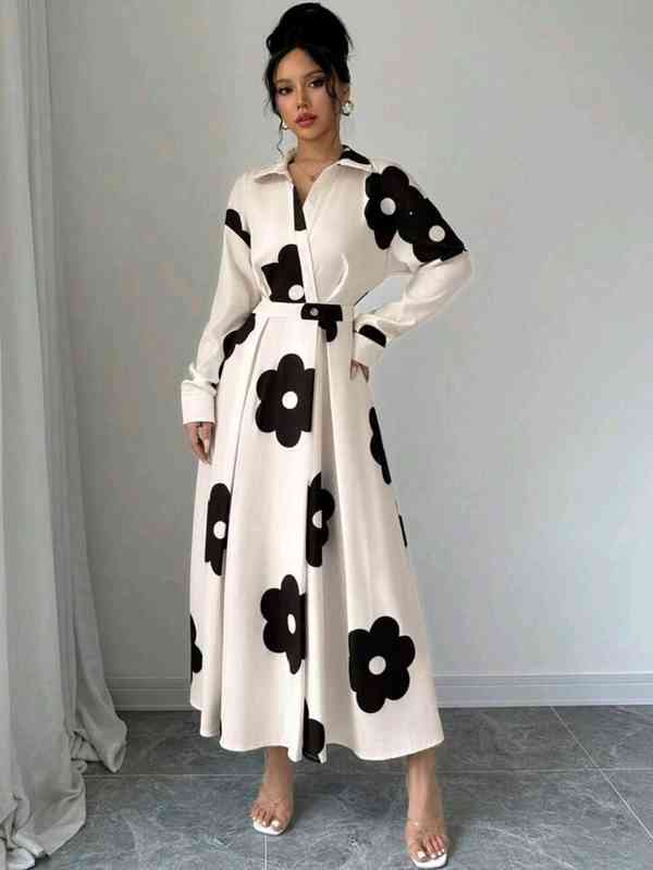 off white pattern dress