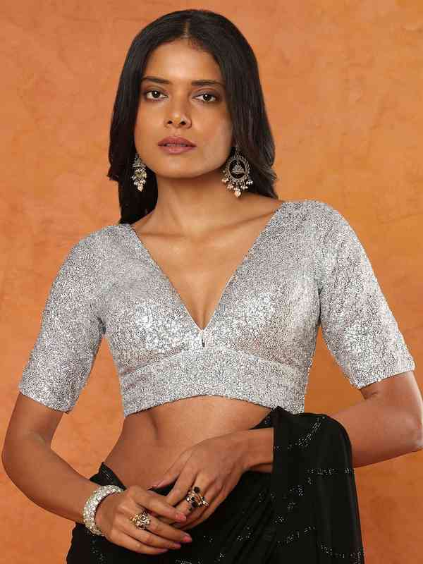 silver sequins blouse
