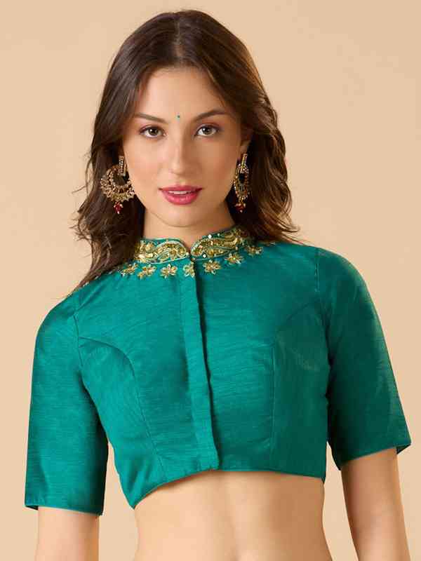 mandarin neck blouse