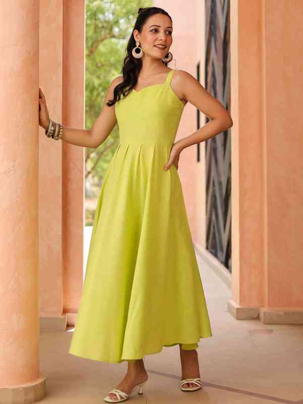 solid lime green dress