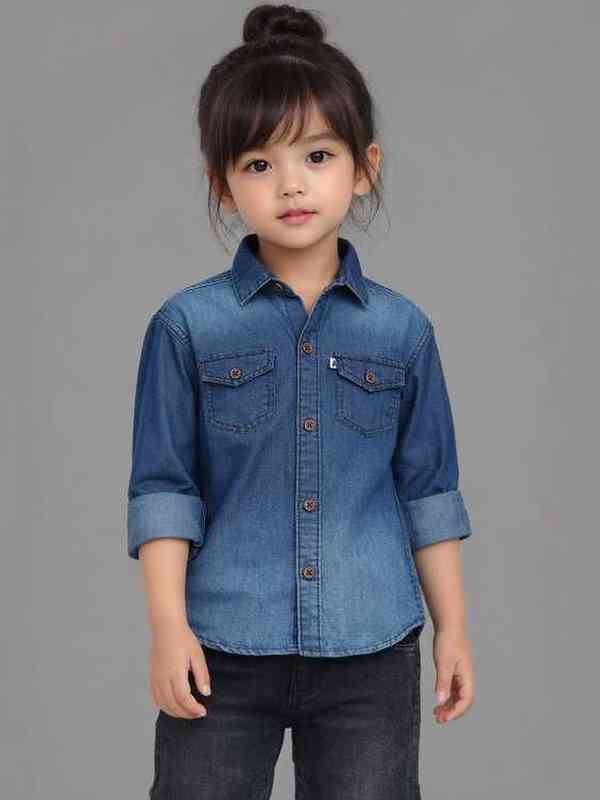 Denim Shirt With Jeans For Girls