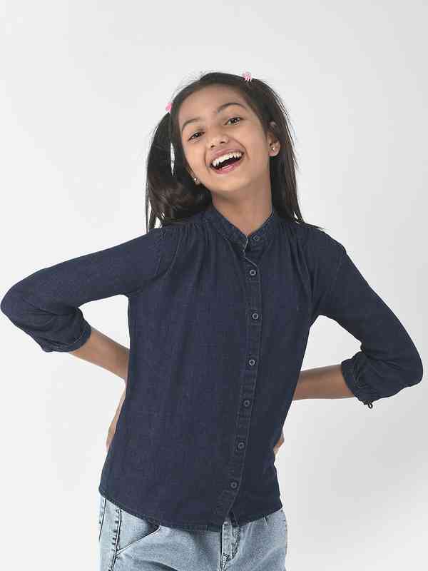 Denim Shirt With Jeans For Girls