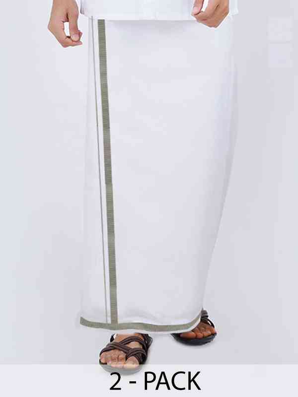 silver border dhoti
