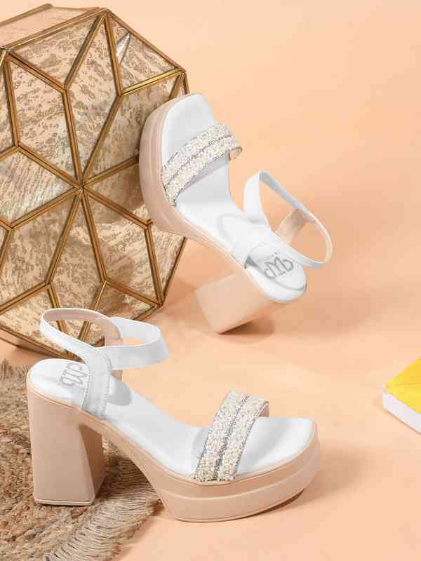 platforms heels white