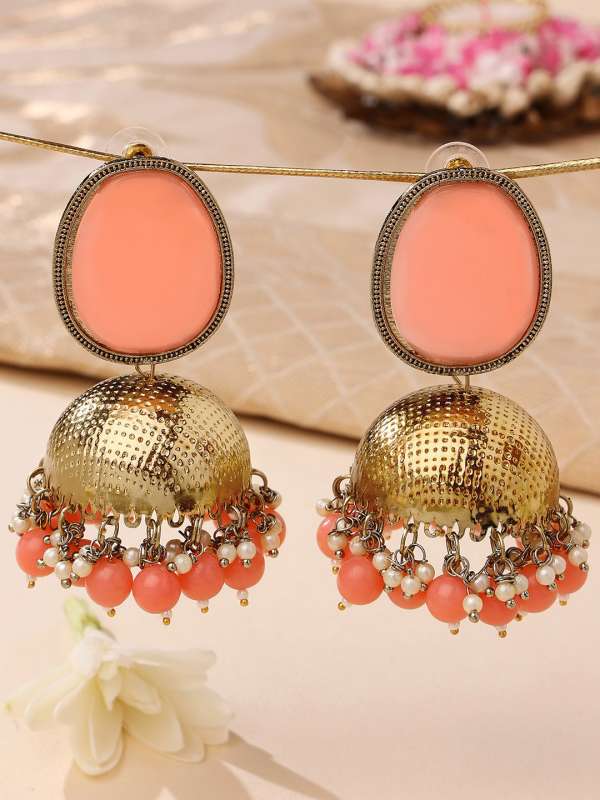 Panash Peach Earrings Buy Panash Peach Earrings online in India