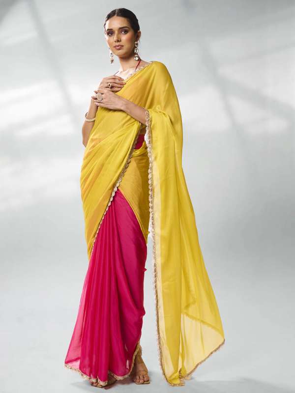 Chiffon saree online myntra store