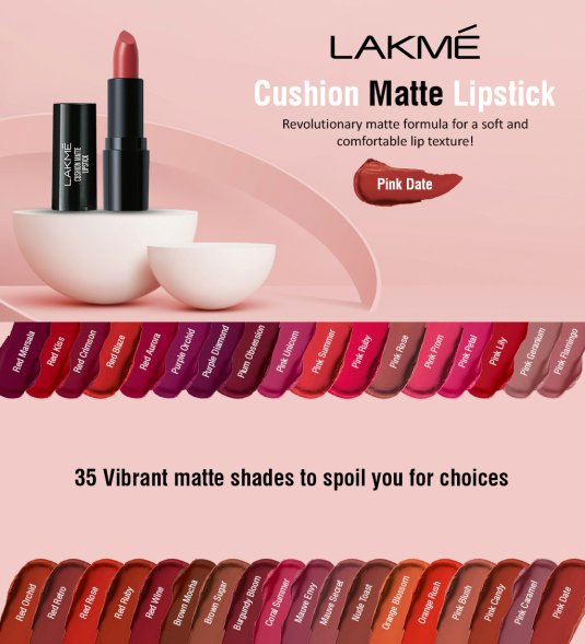 Buy Lakme Cushion Matte Lipstick with French Rose Oil Pink Date CP4 Lipstick for Women 13201796 Myntra