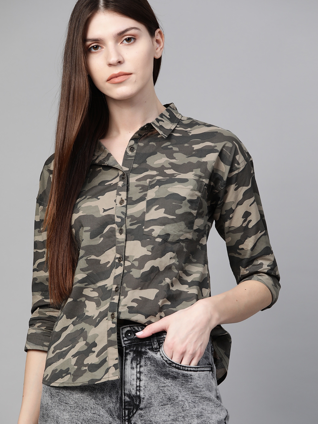 Camouflage shirt womens store