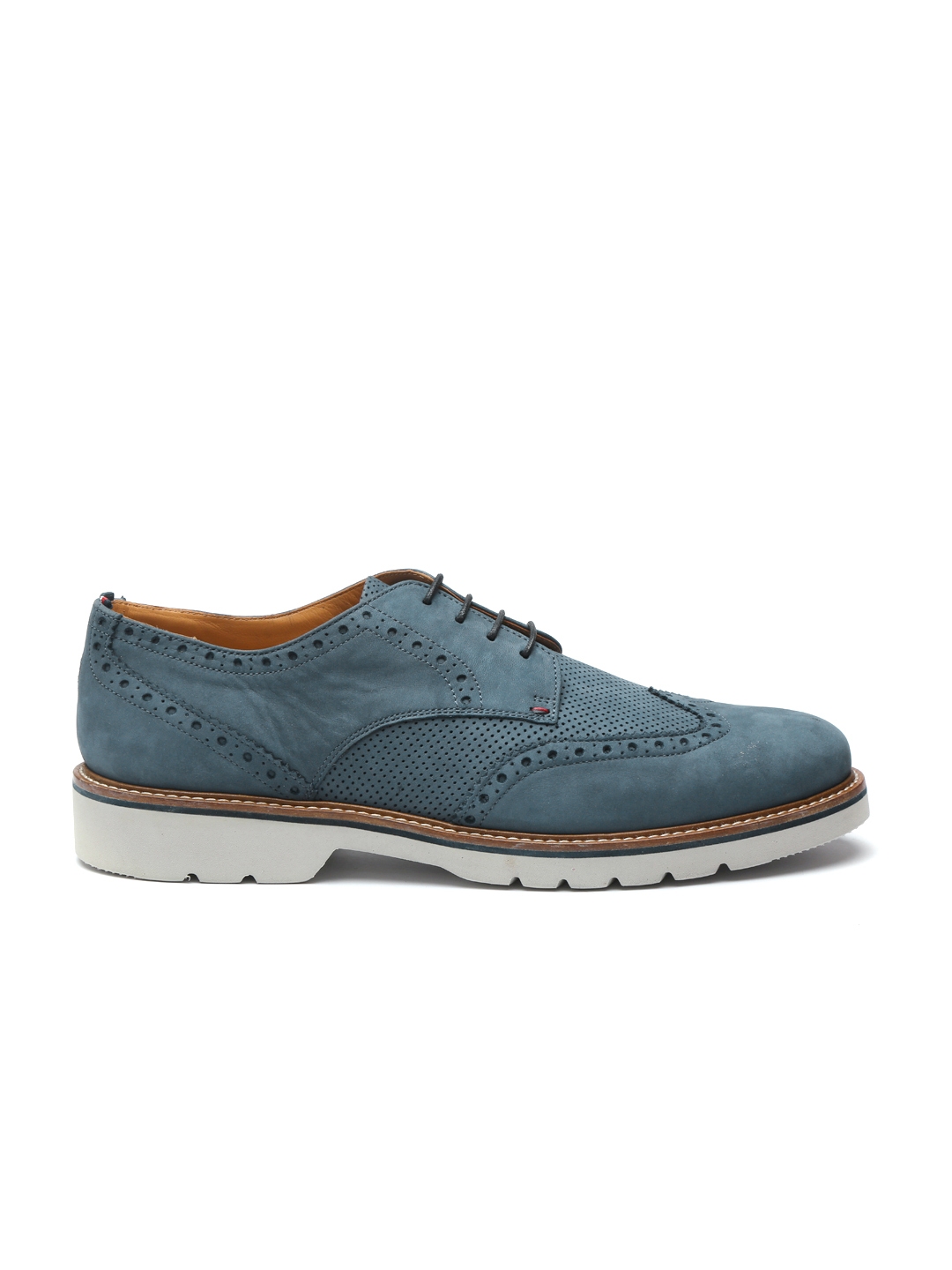 Buy Tommy Hilfiger Men Blue Perforations Suede Leather Brogues Casual Shoes for Men 1573109 Myntra