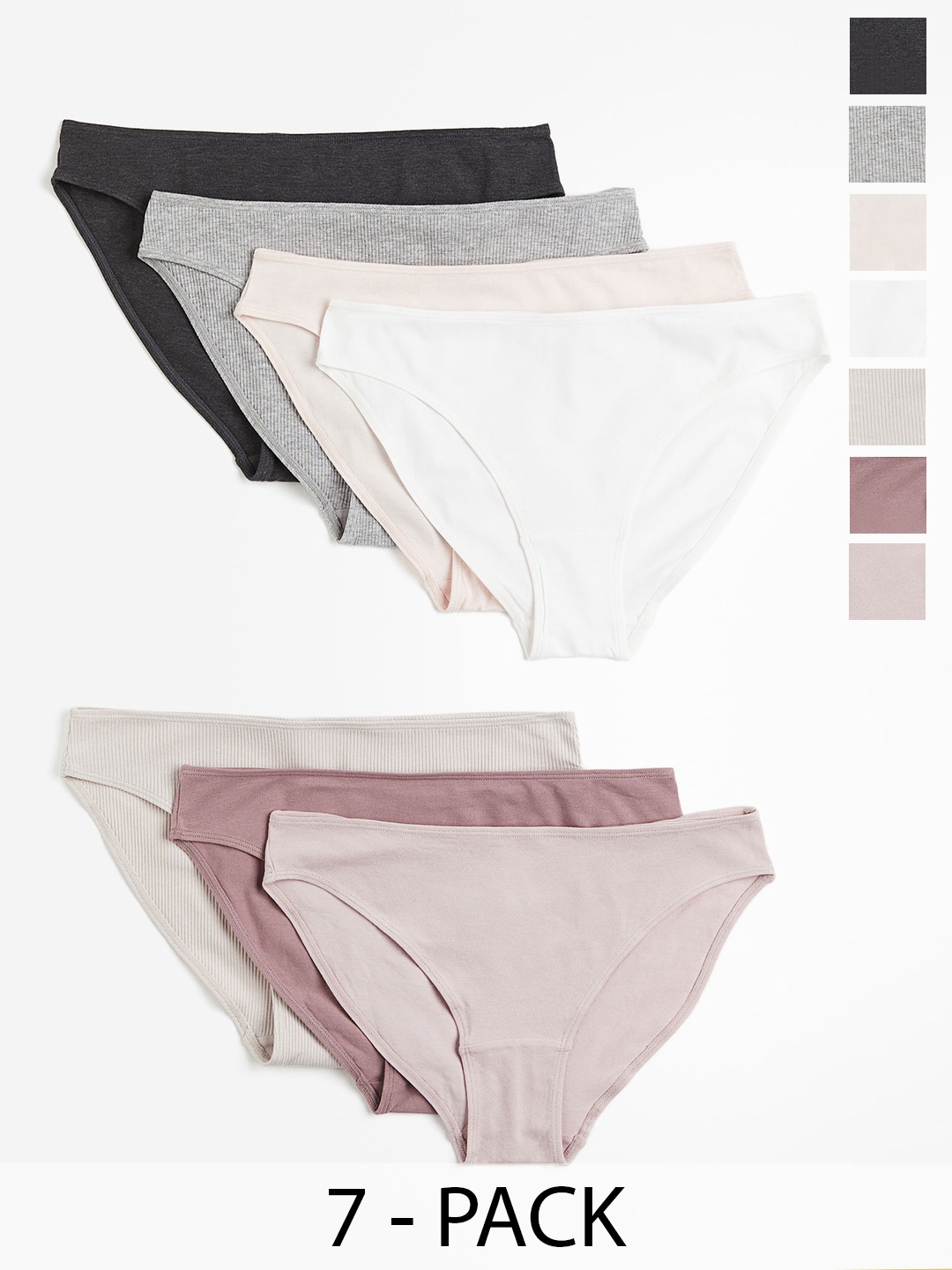 Buy H M Women 7 Pack Cotton Bikini Briefs Briefs for Women 26789574 Myntra