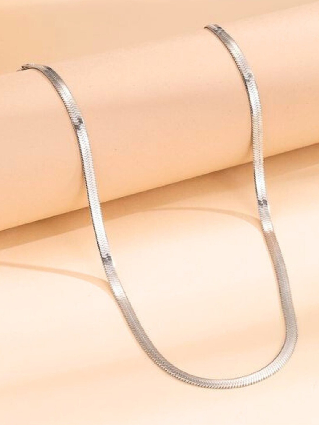 Silver flat snake chain store