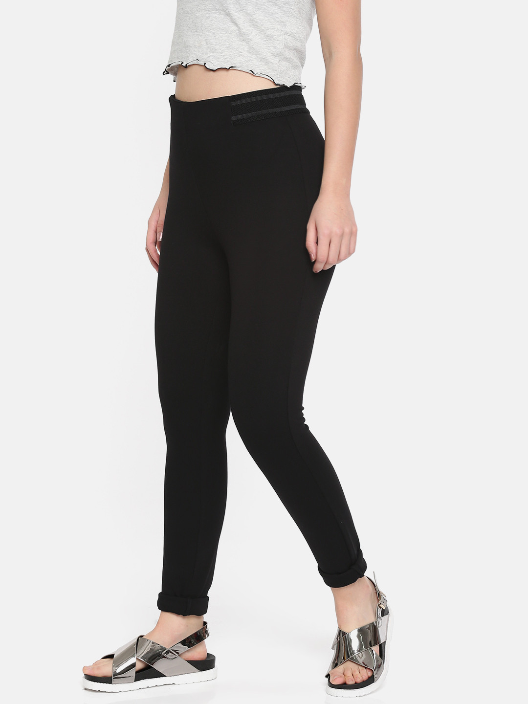 CODE By Lifestyle Women Black Solid Treggings | atelier-yuwa.ciao.jp