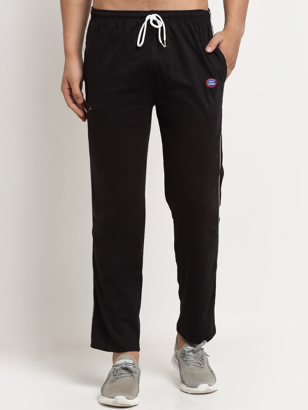 VIMAL JONNEY Men Black Solid Track Pants - buy at the price of $6.80 in ...