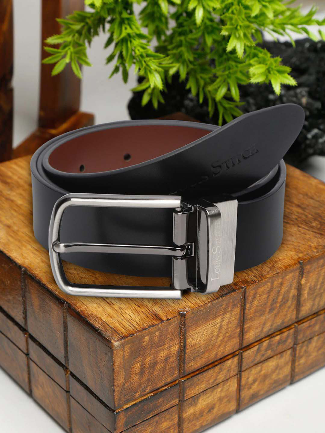 LOUIS STITCH Men Black Leather Formal Belt - buy at the price of $14.10 ...