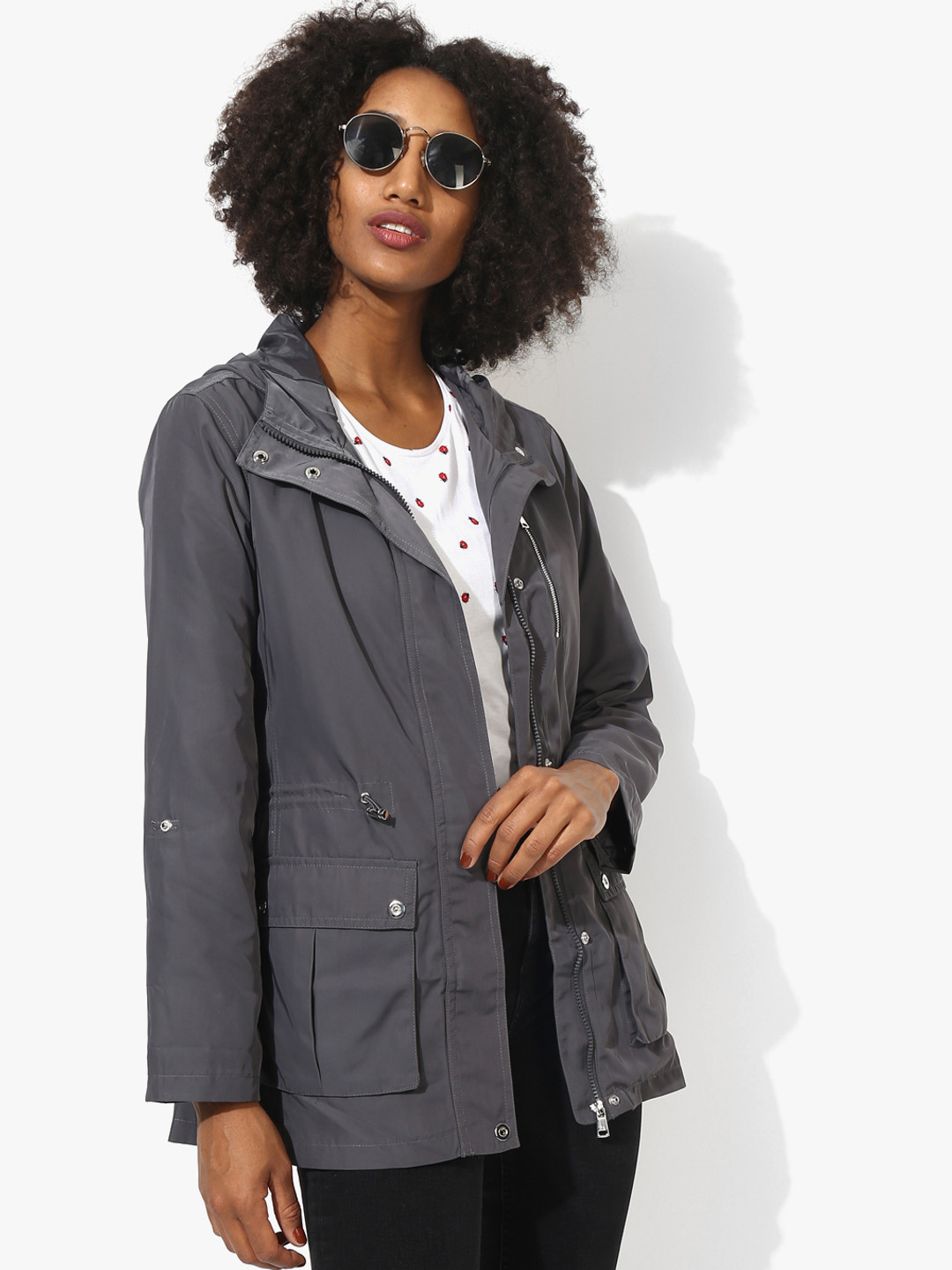 Buy Grey Solid Winter Jacket - Jackets for Women 10002697 | Myntra