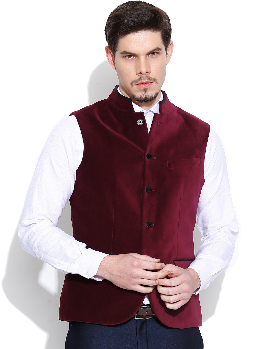 Buy Blackberrys Maroon Slim Fit Nehru Jacket - Jackets for Men 1001083 ...