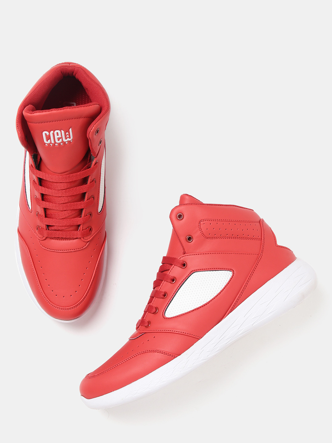 Buy Crew STREET Men Red Mid Top Sneakers - Casual Shoes for Men ...