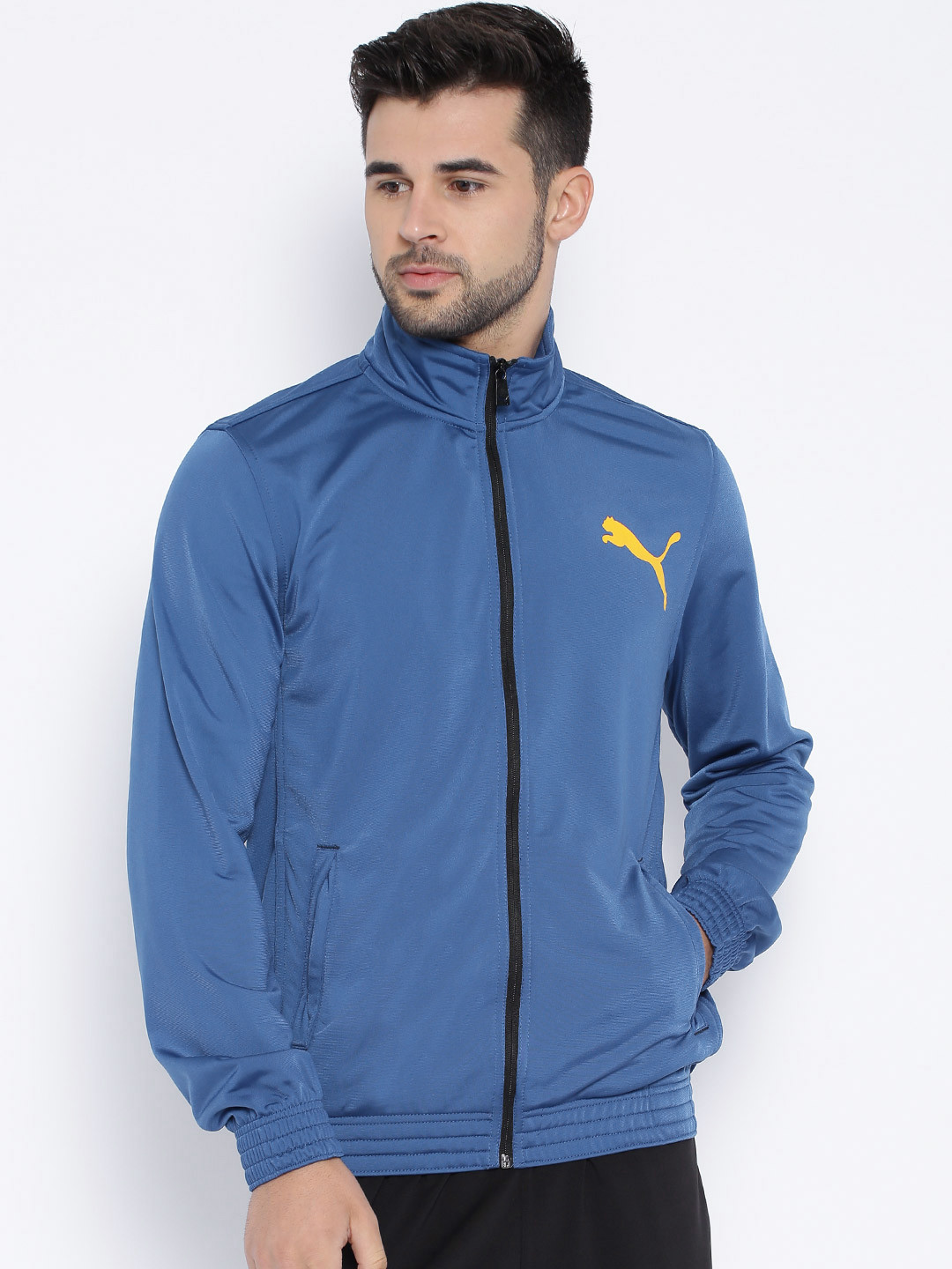 Buy Puma Men Blue Solid Open Front Jacket - Jackets for Men 1002148 ...