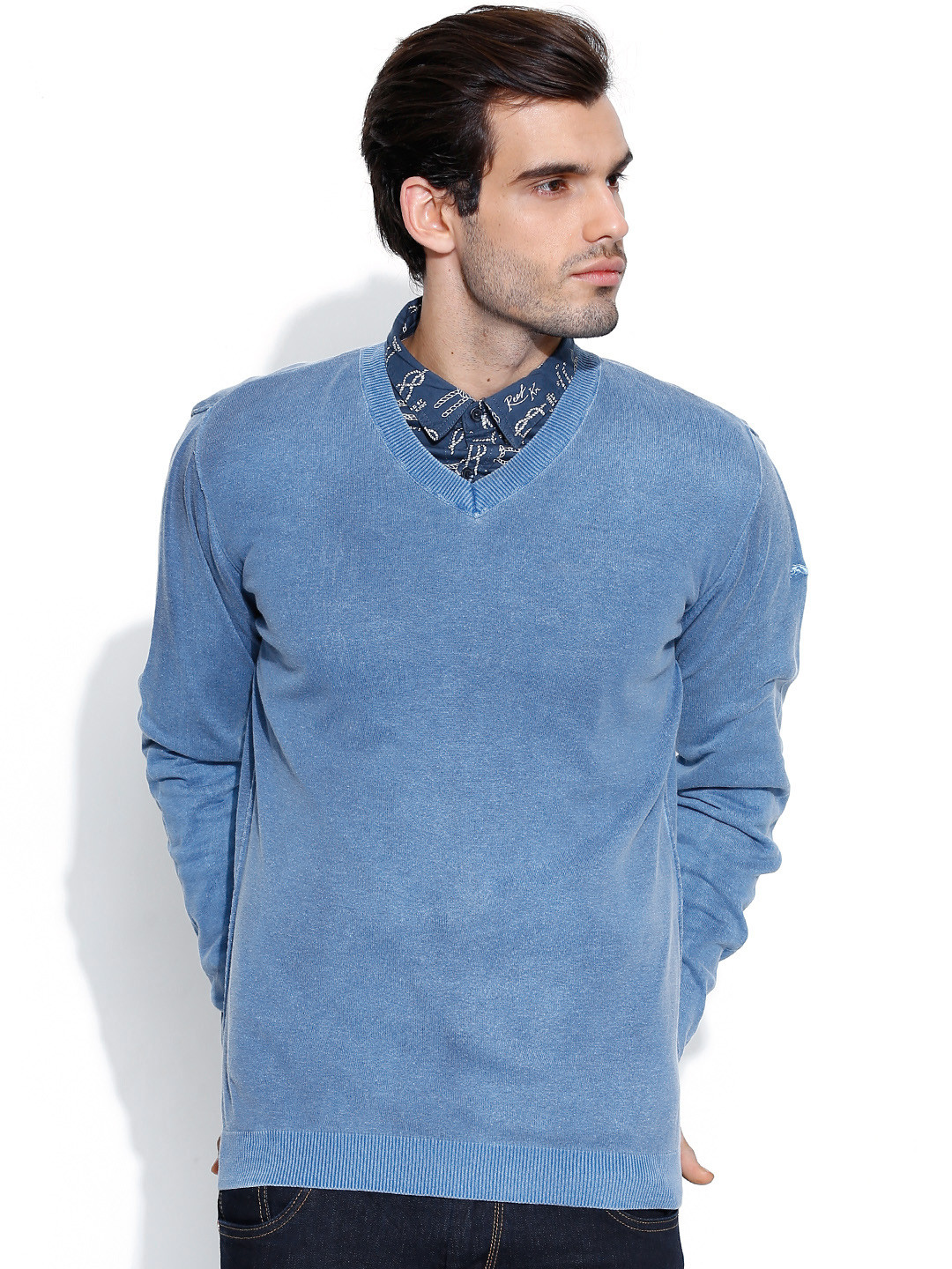 Buy PUMA Blue Spray Dyed Sweater - Sweaters for Men 1002198 | Myntra