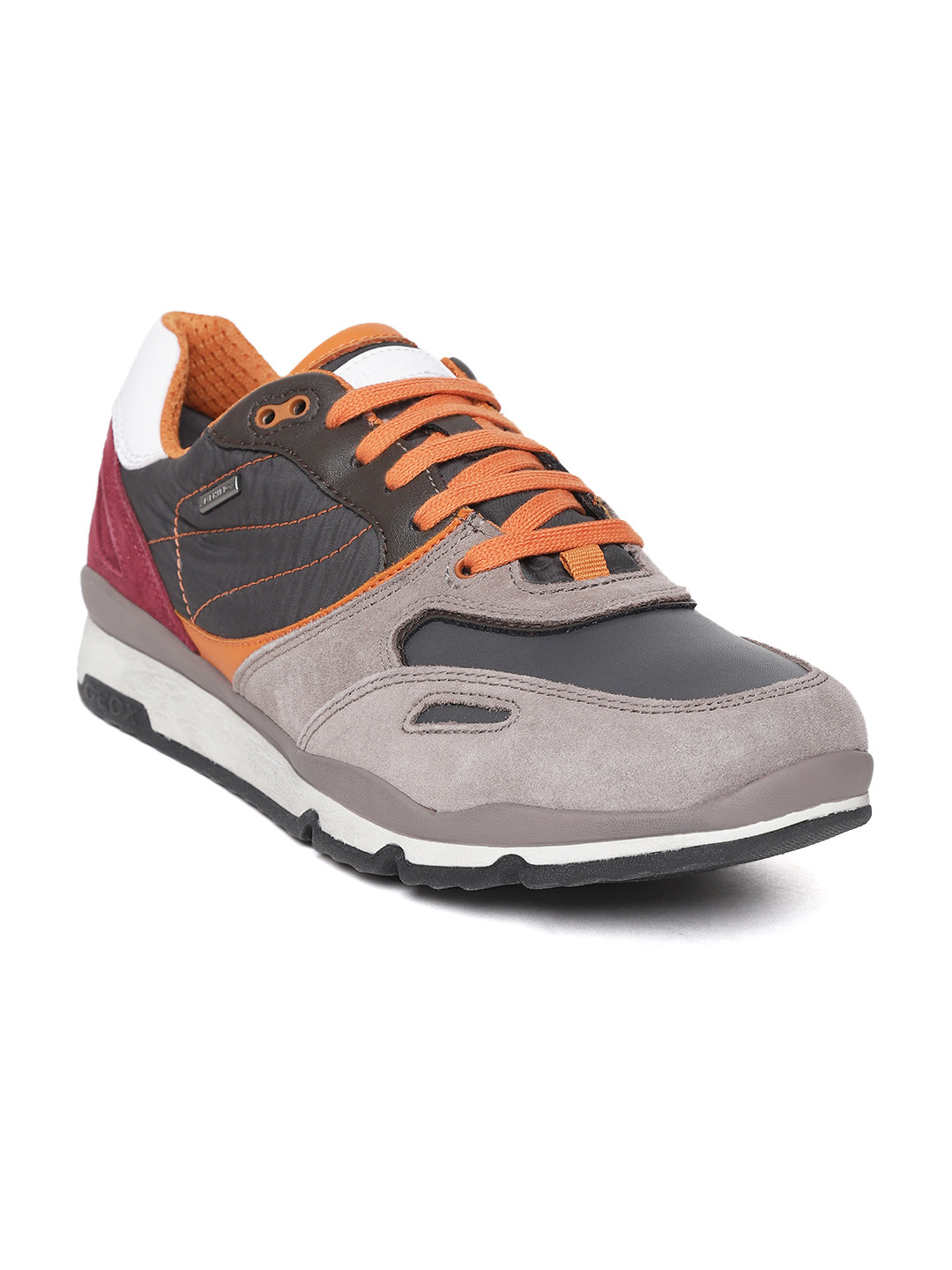 Buy Geox Men Taupe & Charcoal Grey Colourblocked Sneakers - Casual ...