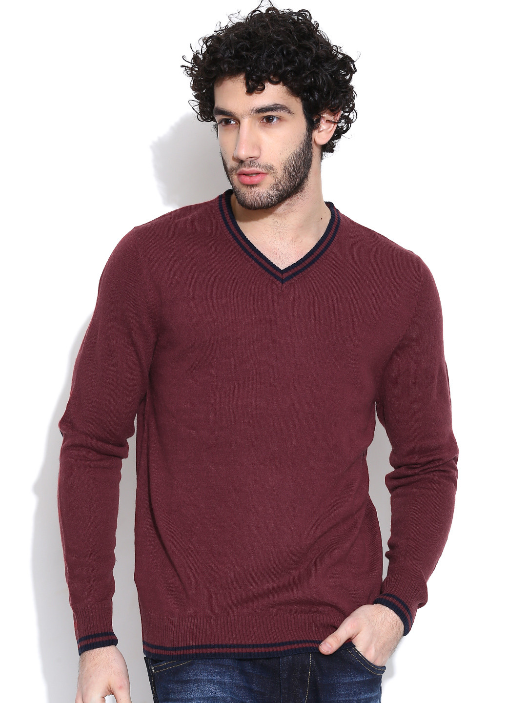 Buy Flying Machine Maroon Sweater - Sweaters for Men 1003772 | Myntra