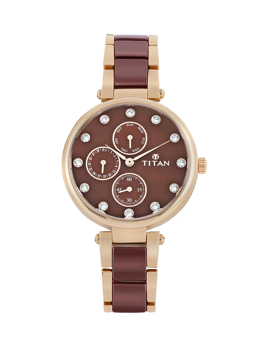 Buy Titan Women Maroon Analogue Watch 95062WD01 - Watches for Women ...