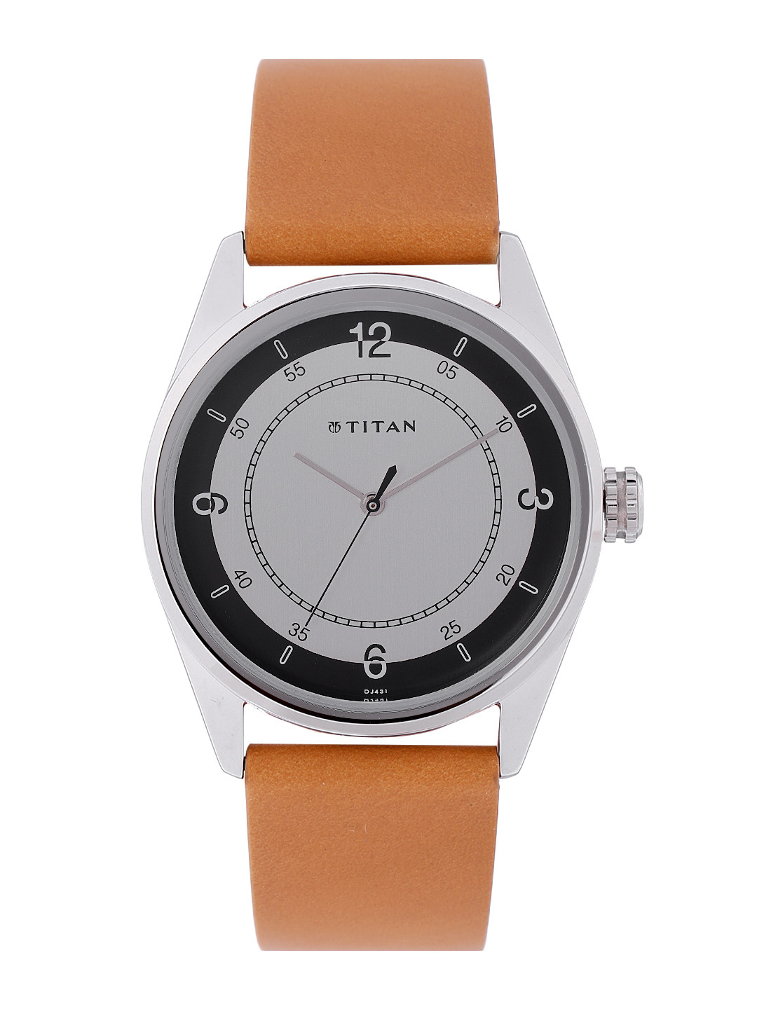 Buy Titan Men Black Dial & Brown Leather Straps Analogue Watch 1729SL03 ...