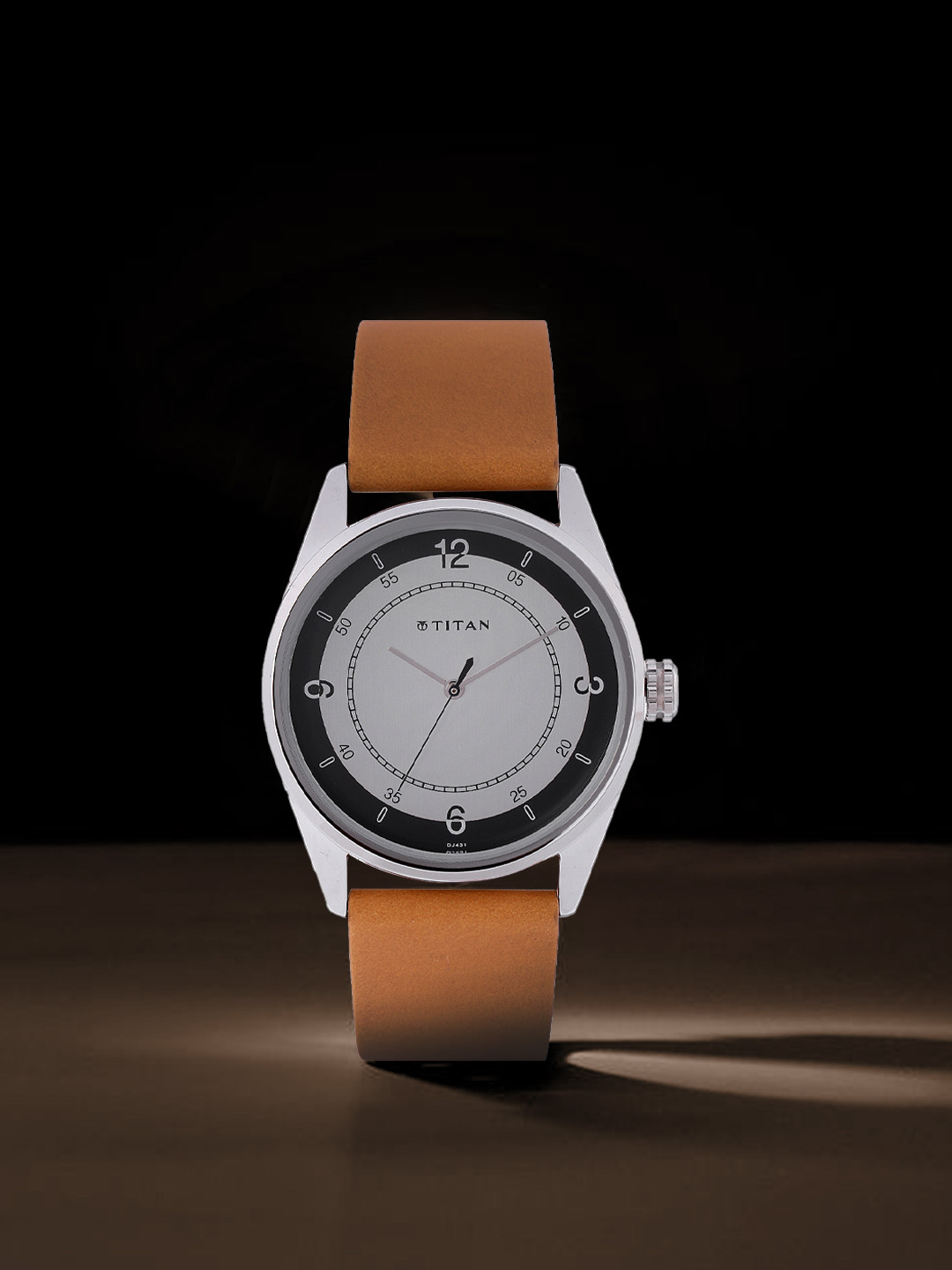 Buy Titan Men Black Dial & Brown Leather Straps Analogue Watch 1729SL03 ...