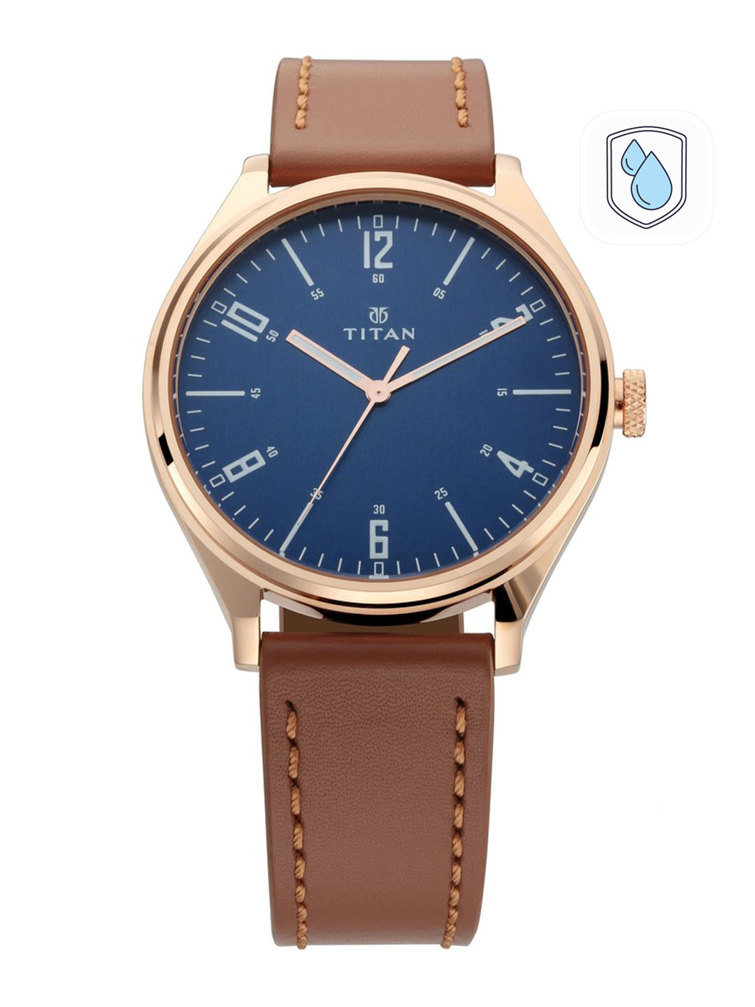 Buy Titan Men Blue Genuine Leather Analogue Watch 1802WL01 - Watches ...