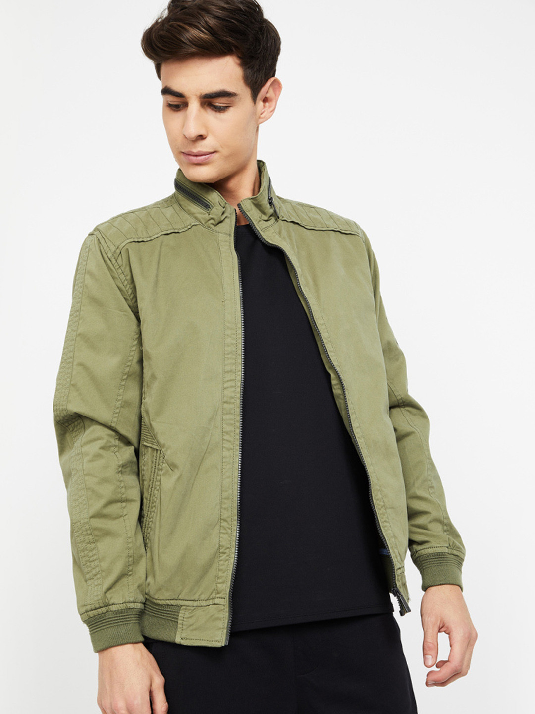 Buy Bossini Men Olive Green Solid Jacket - Jackets for Men 10062973 ...