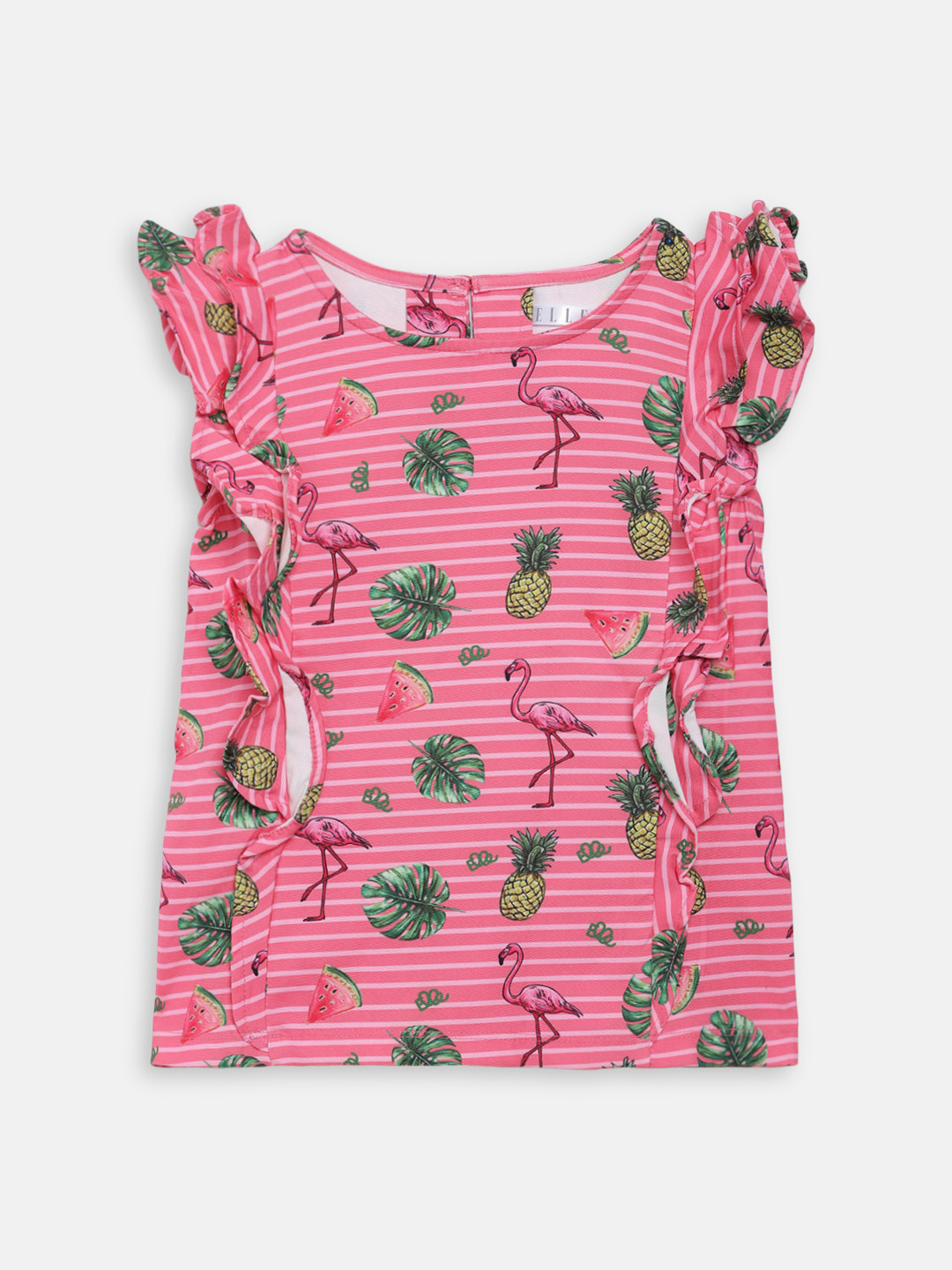 Buy ELLE Girls Pink Printed Pure Cotton Top - Tops for Girls 10101099 ...