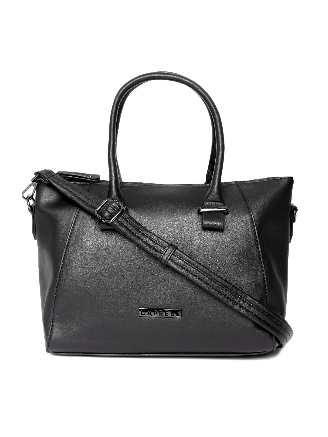 Buy Caprese Black Solid Handheld Bag - Handbags for Women 10117371 | Myntra