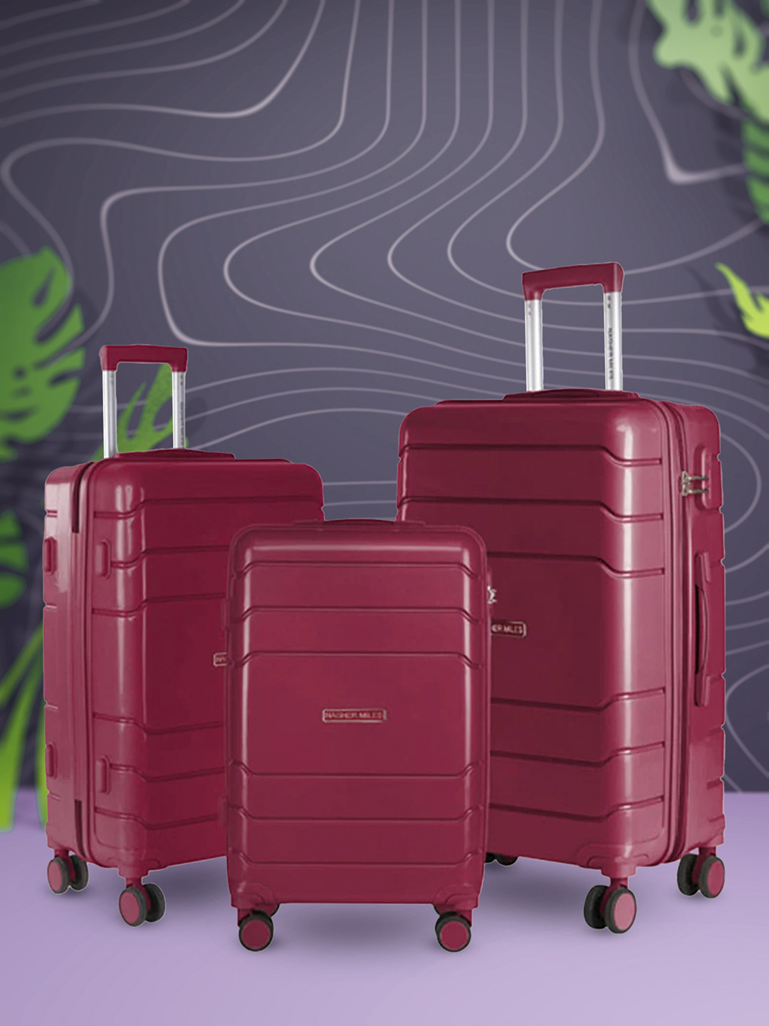 Buy Nasher Miles Set Of 3 Solid Hard Sided Trolley Bags - Trolley Bag ...