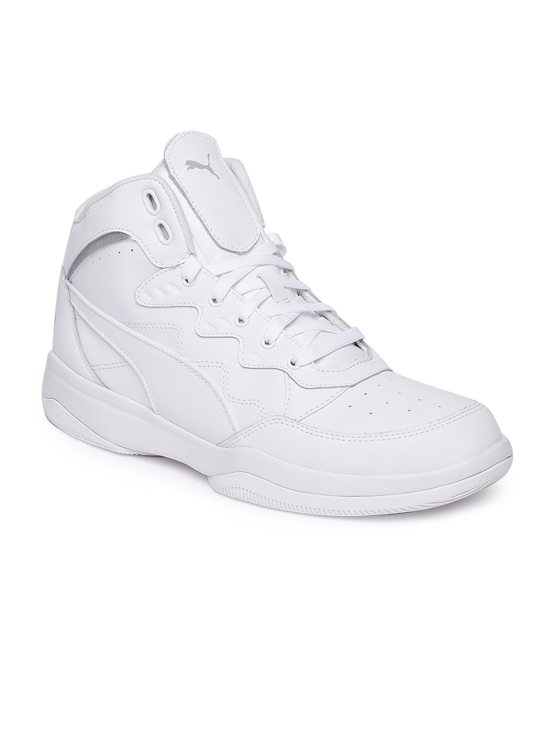 Buy Puma Unisex White RB Playoff Mid Top Leather Sneakers - Casual ...