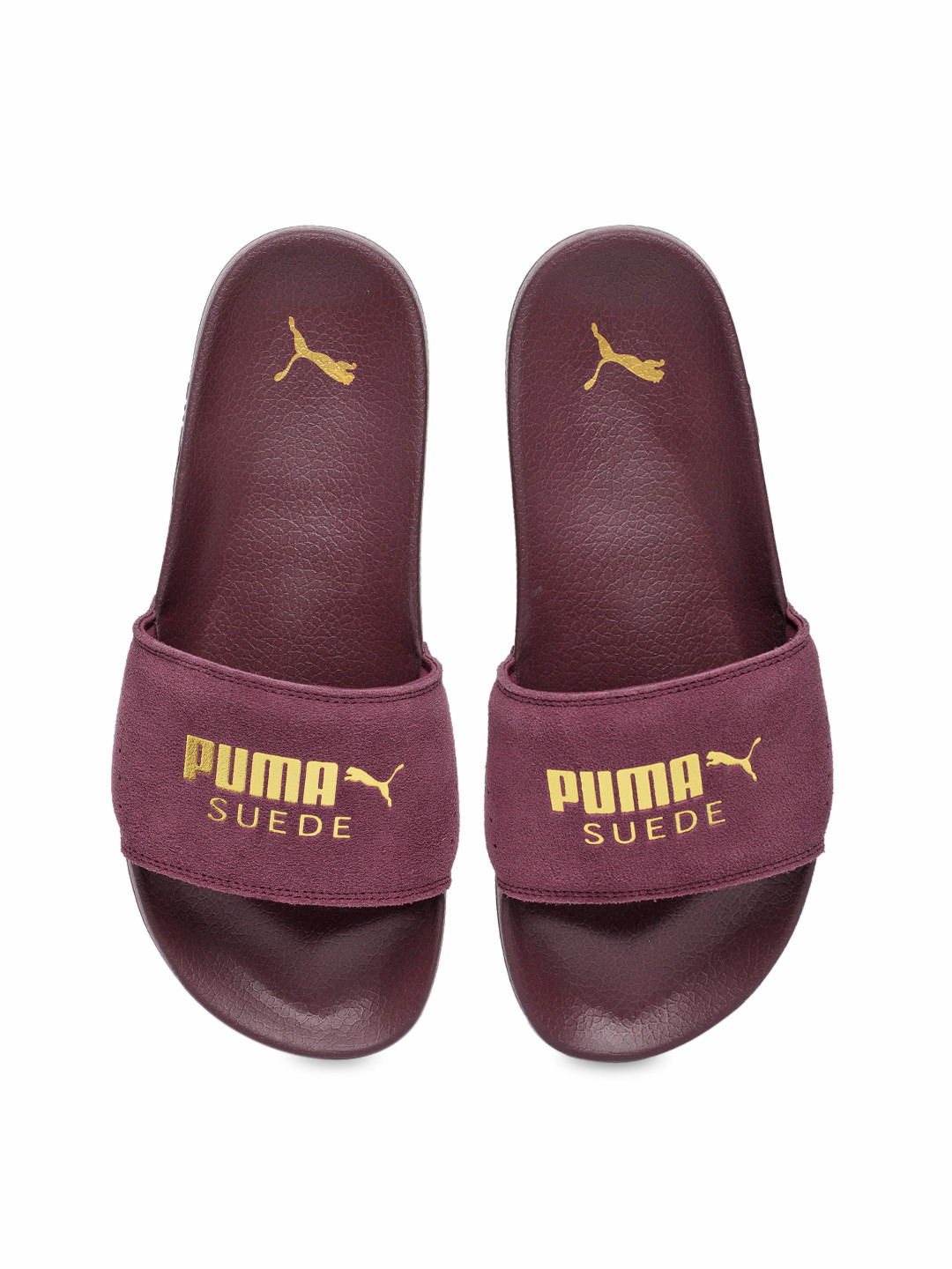 Buy Puma Unisex Burgundy Leadcat Suede Printed Team Go Sliders - Flip ...