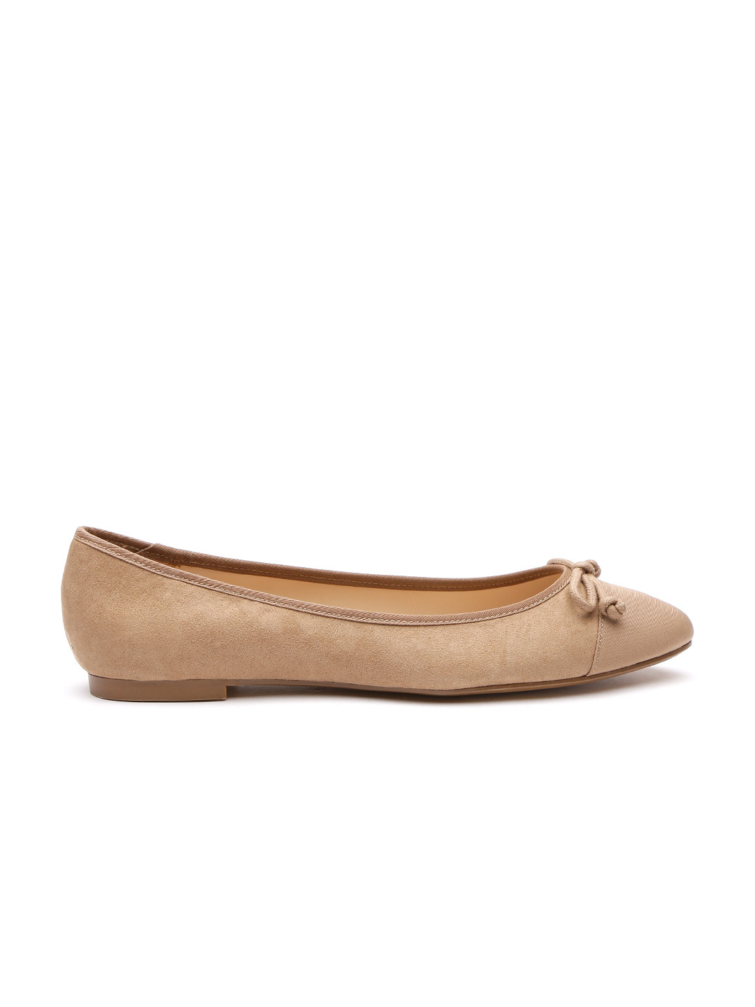 Buy MANGO Women Beige Ballerinas With Bow Detail - Flats for Women ...