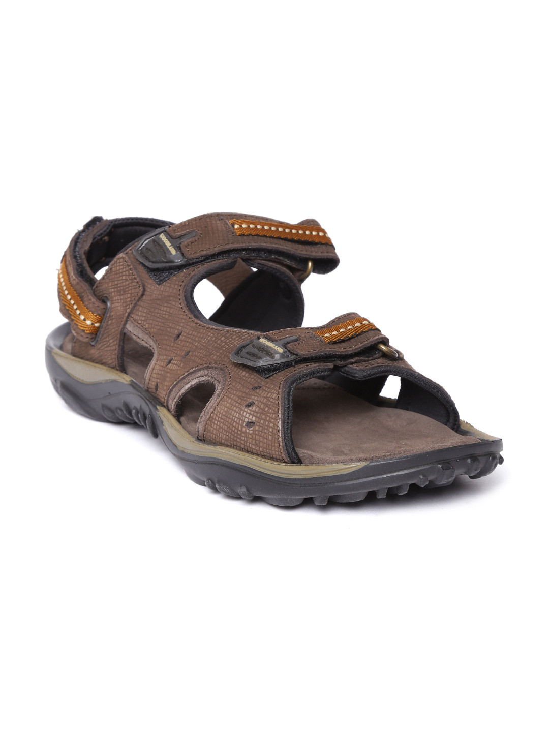 Buy Woodland Men Brown Leather Comfort Sandals - Sandals for Men ...