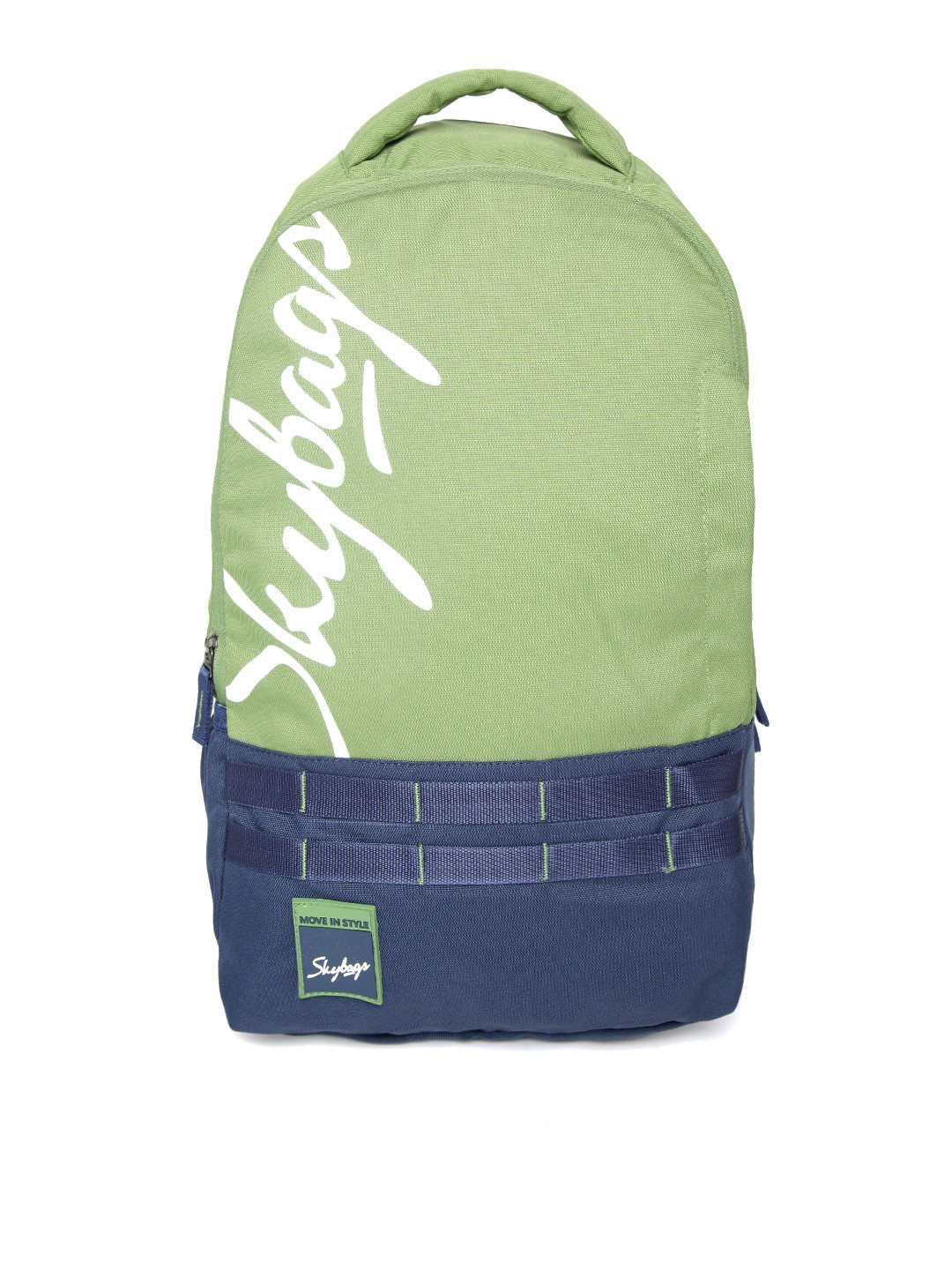 Buy Skybags Unisex Green & Navy Blue Colourblocked Backpack - Backpacks ...