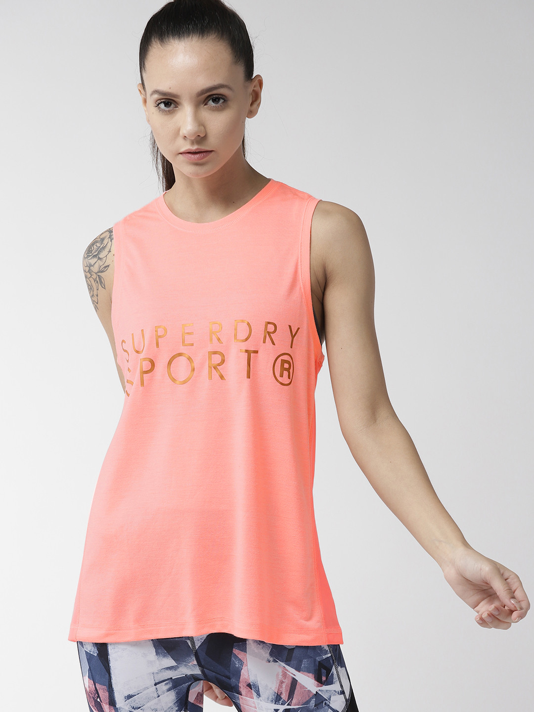 Buy Superdry Women Neon Pink Printed Styled Back Top - Tops for Women ...