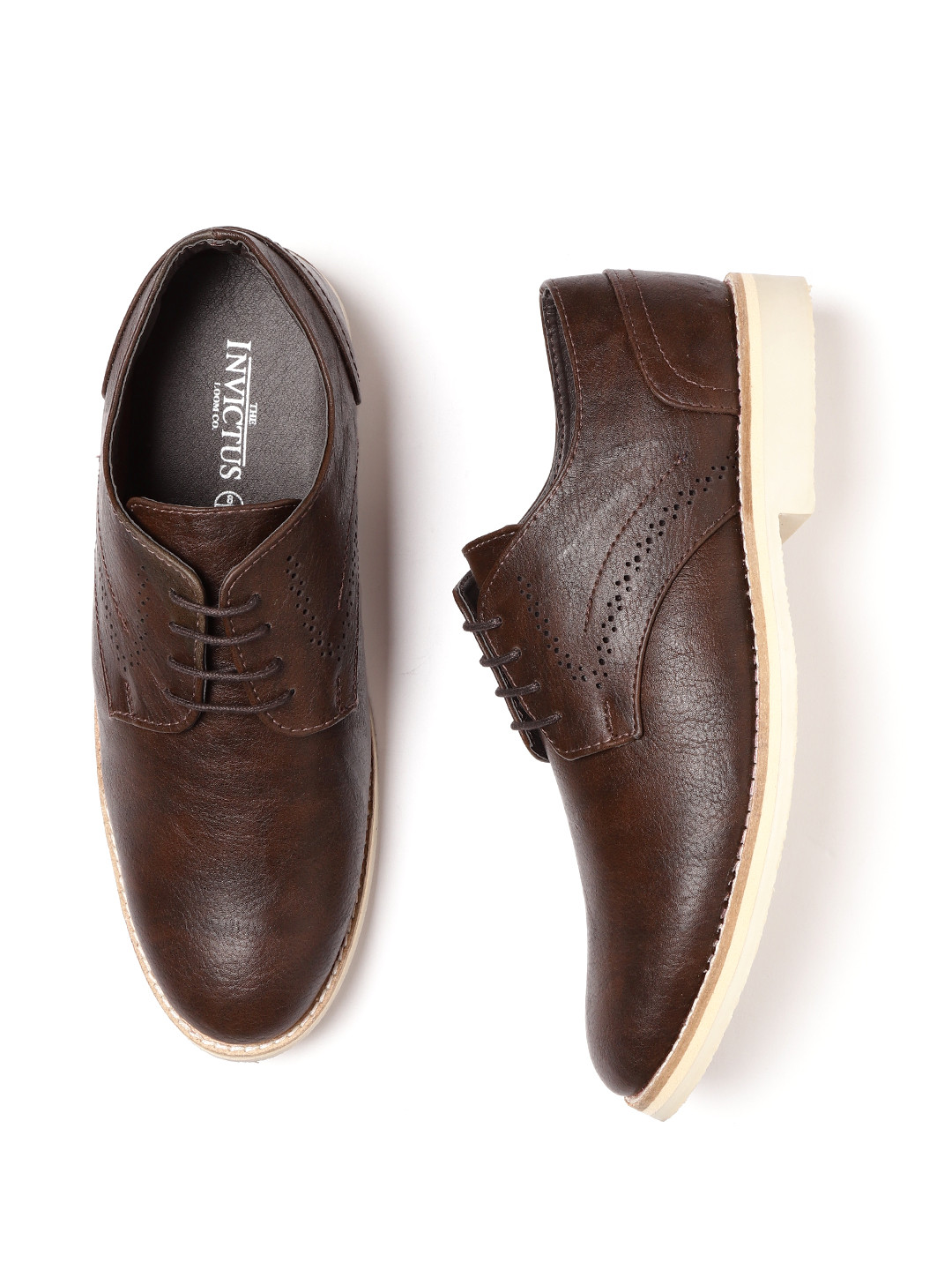 Buy INVICTUS Men Coffee Brown Solid Formal Derbys - Formal Shoes for ...