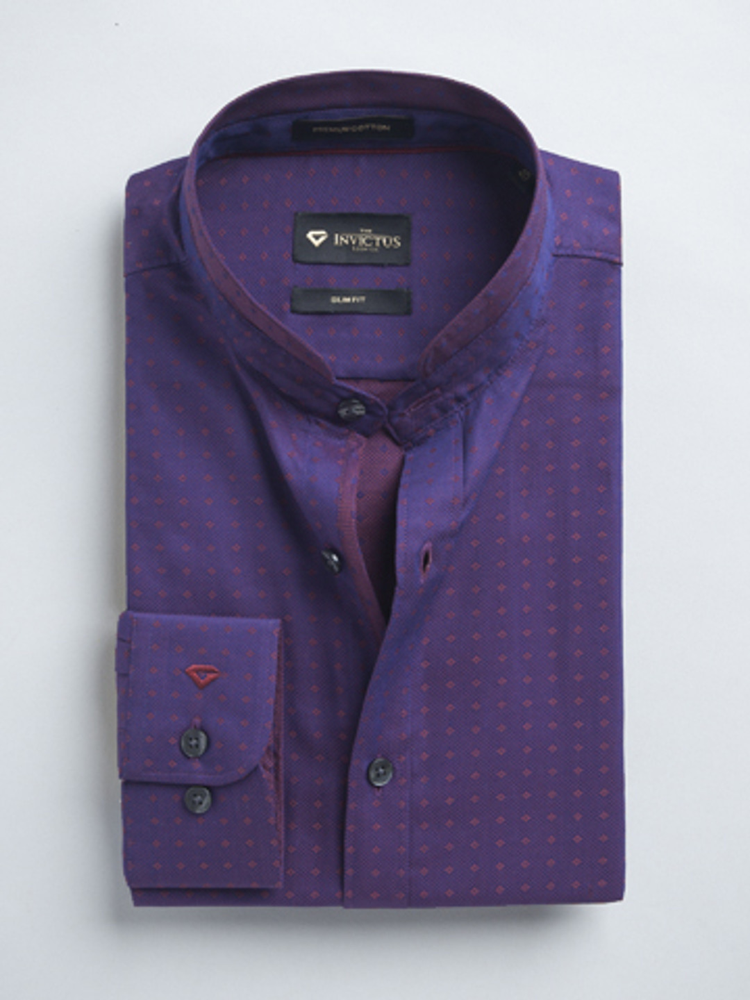 Buy INVICTUS Purple & Blue Two Toned Slim Fit Formal Shirt - Shirts for ...