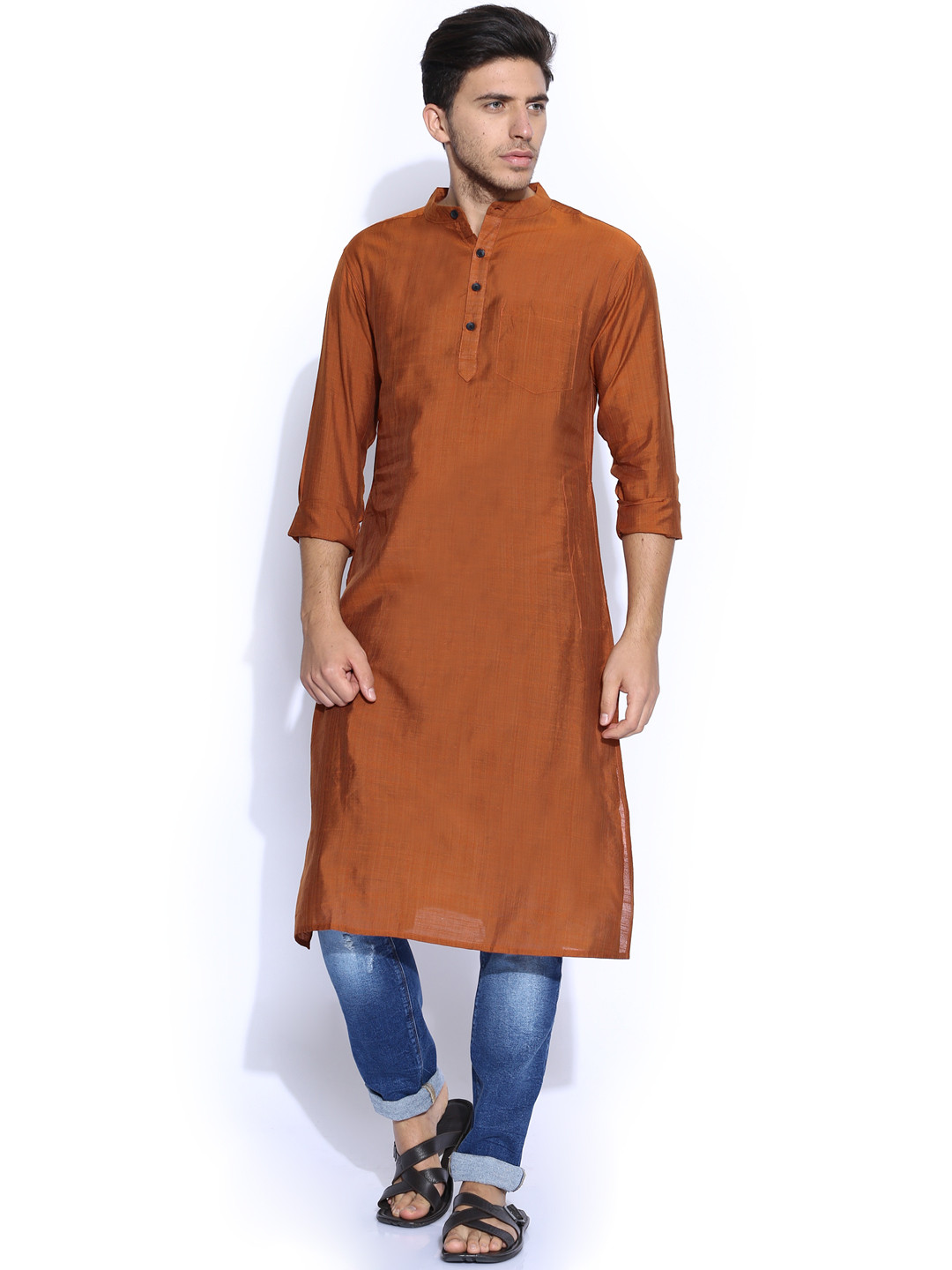 Buy Svanik Rust Brown Kurta - Kurtas for Men 1019896 | Myntra