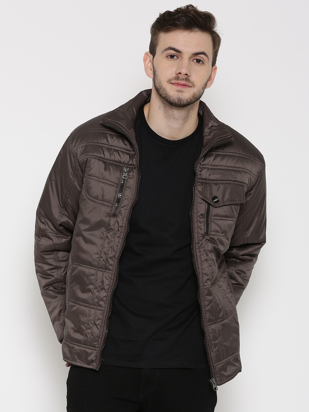 Buy Locomotive Brown Padded Jacket - Jackets for Men 1020391 | Myntra